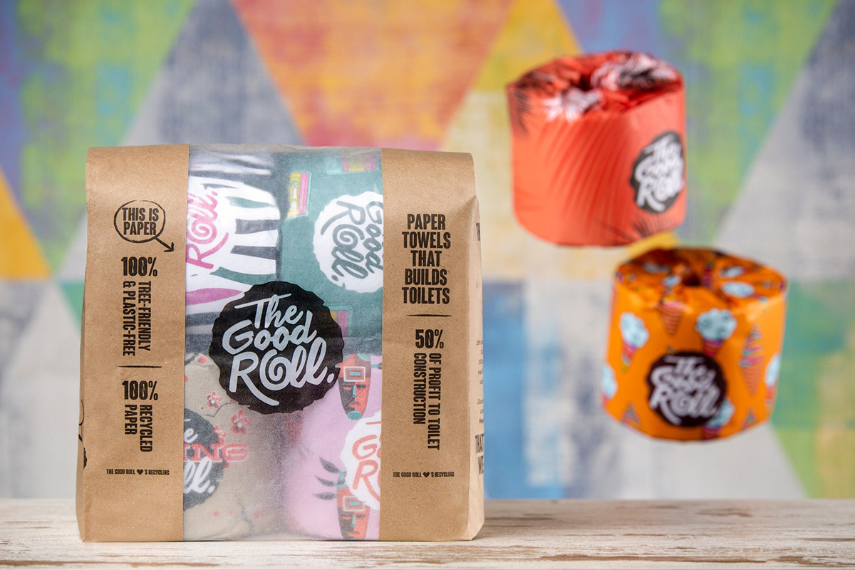 Met de kleurrijke wc-rollen van The good roll steun je ontwikkelingslanden